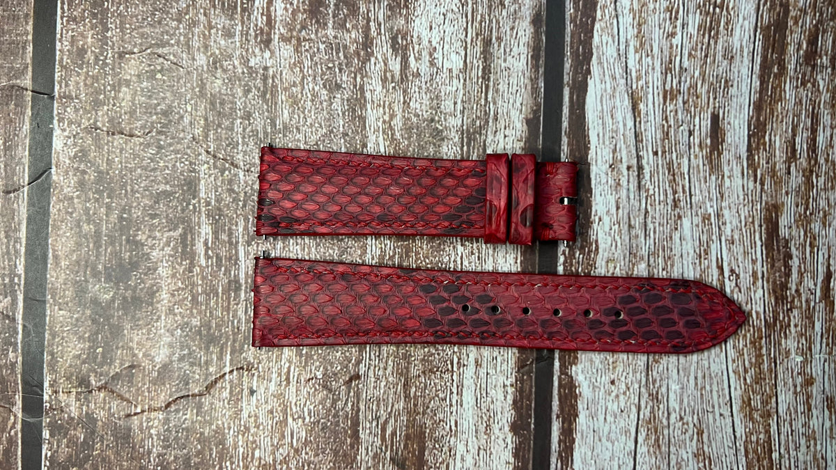 Snake Skin Watch Strap - Red For movado museum classic automatic lunar ...