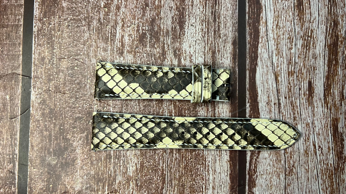 Snake Skin Watch Strap - White For movado 1881 automatic – VGreen