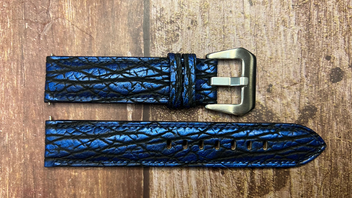 Shark Skin Watch Strap - Blue For Hamilton khaki field watch – VGreen