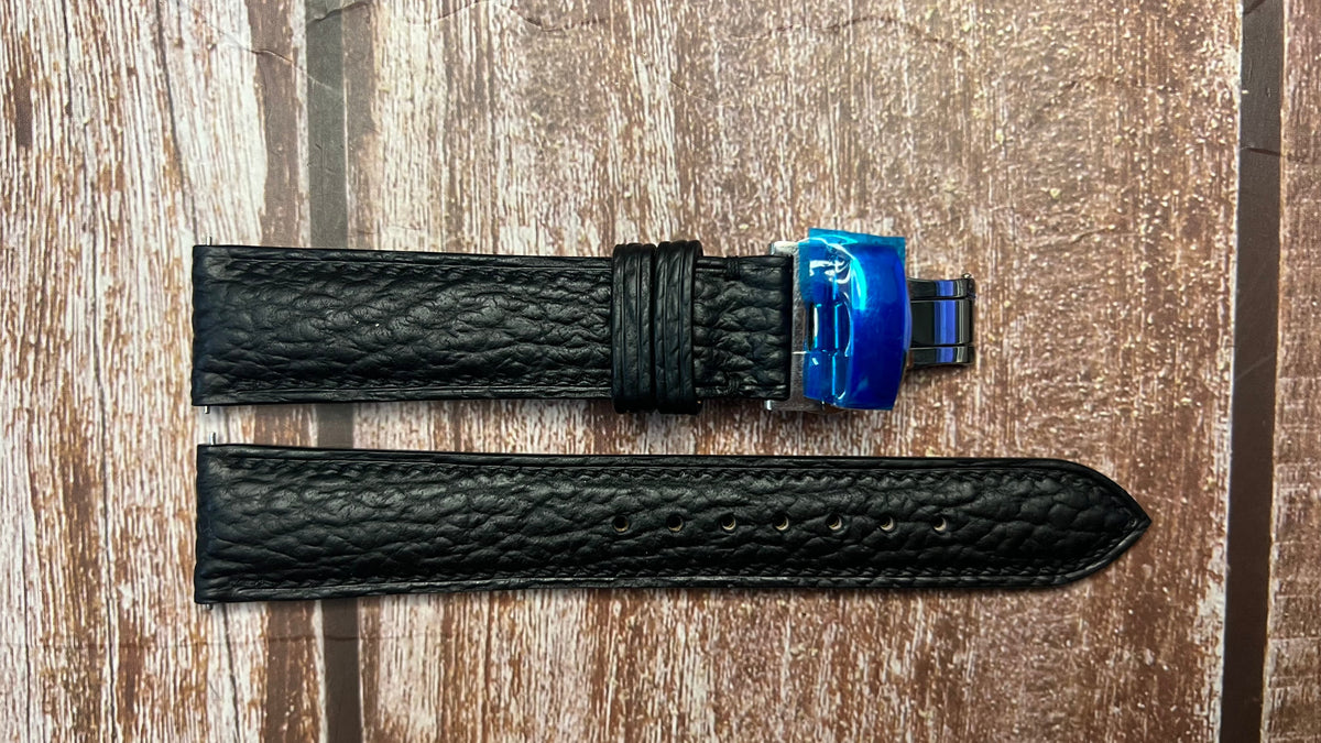 Shark Skin Watch Strap - Black For omega seamaster diver 300 – VGreen