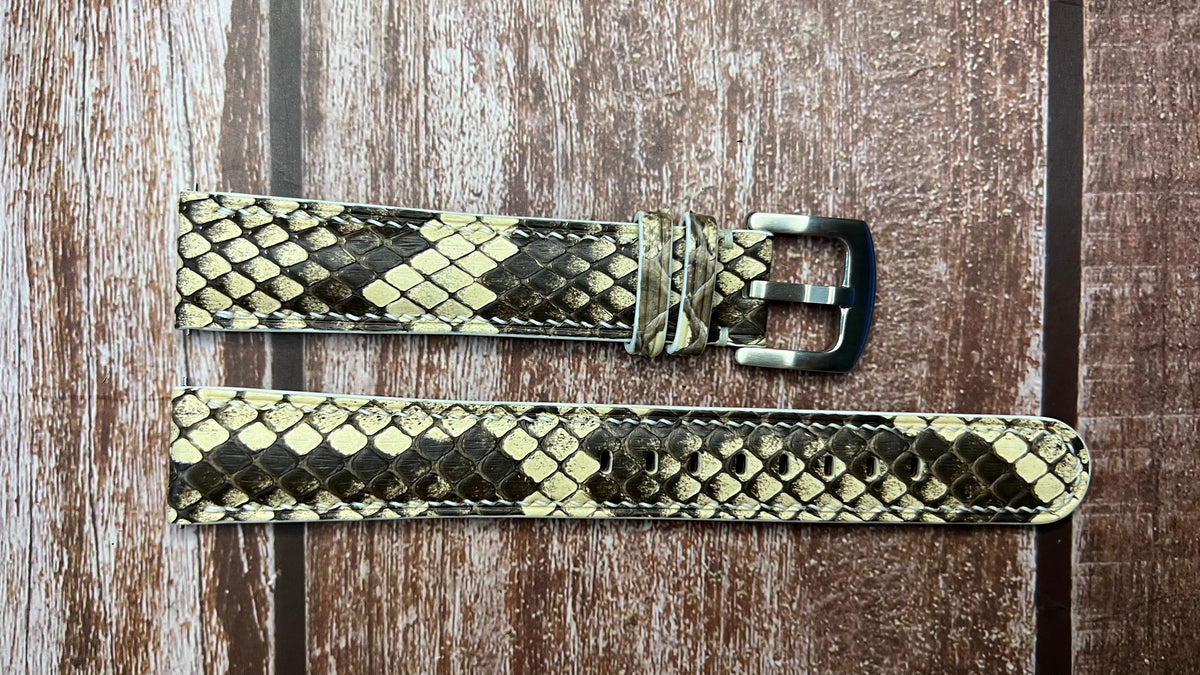 Snake Skin Watch Strap - White For Bulova Lunar Pilot – VGreen