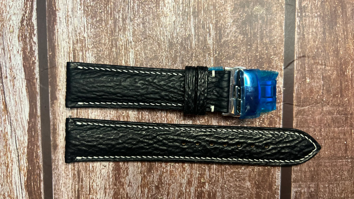 Shark Skin Watch Strap - Black For Tissot Gent XL Classic Quartz (Silv ...