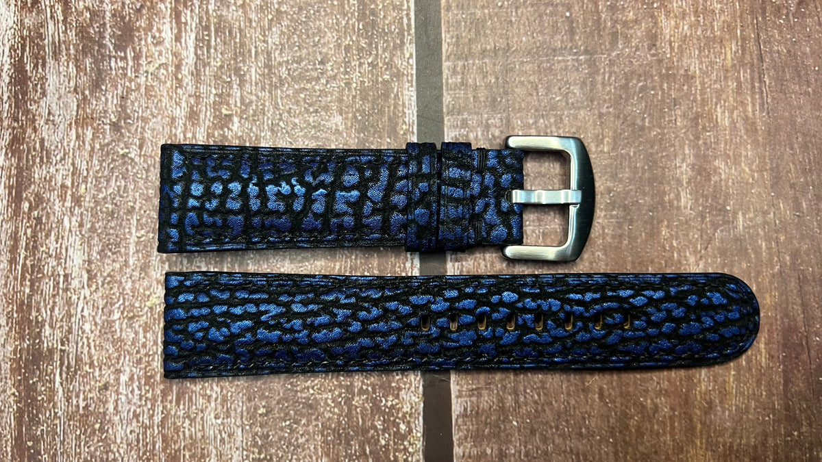 Shark Skin Watch Strap - Blue For Seiko turtle diver Fat Bar – VGreen