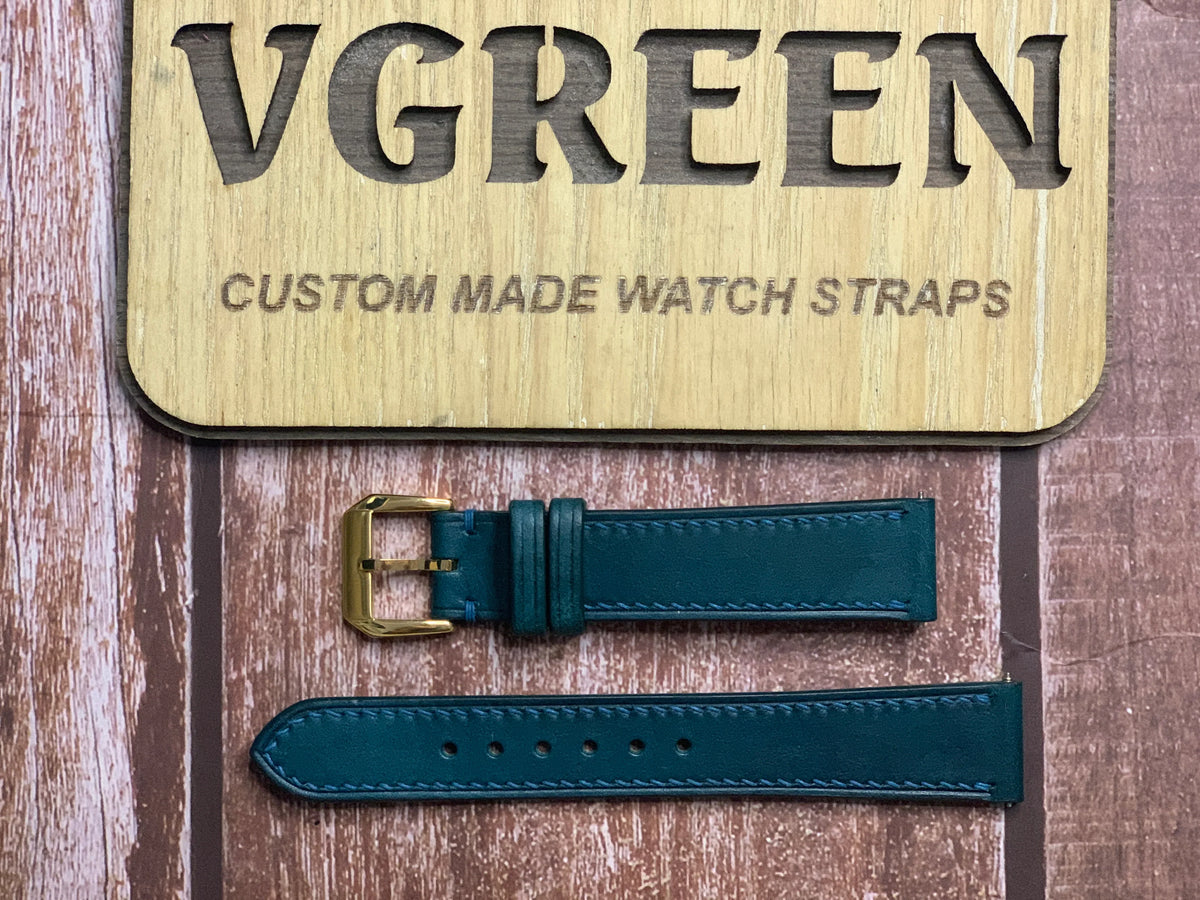 Maya Leather Watch Strap - Turquoise For Omega speed master – VGreen