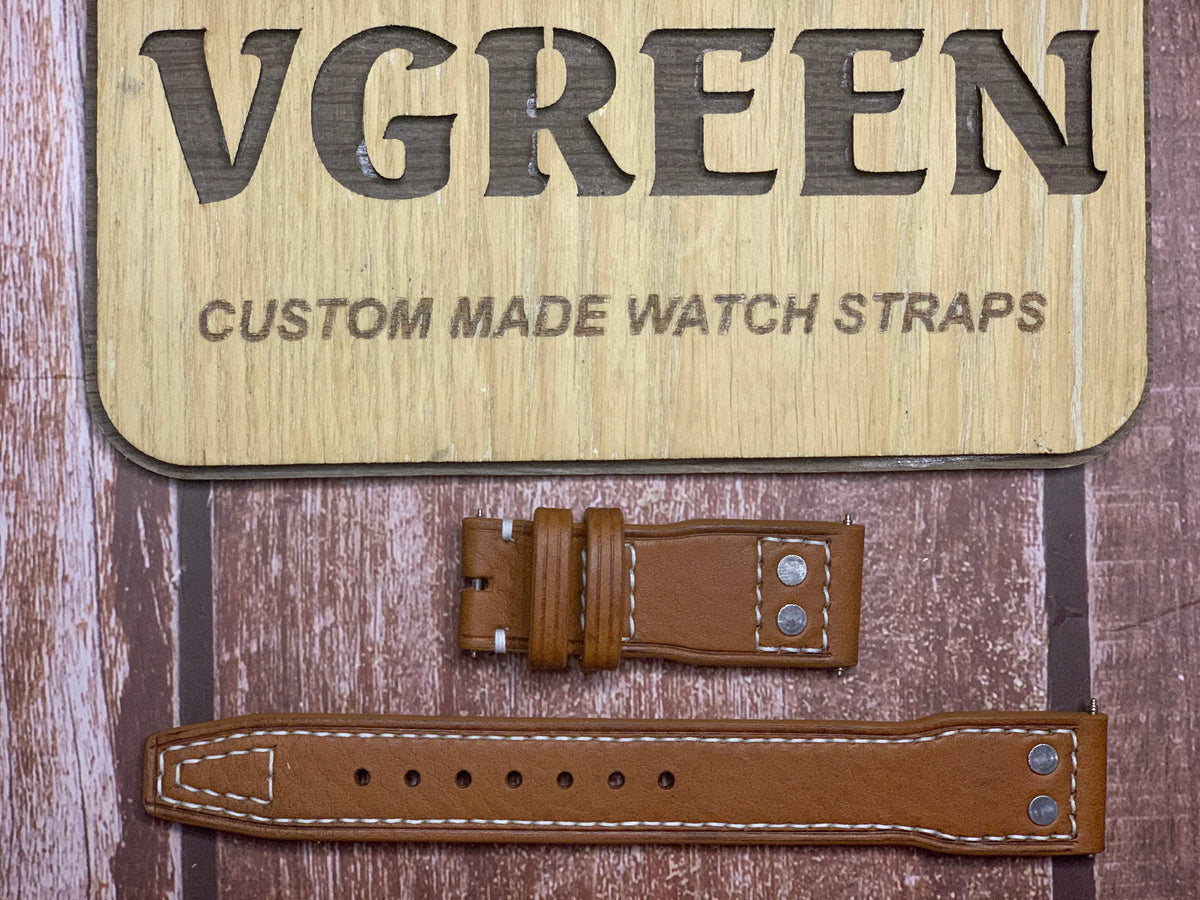 Custom Pilot Watch Straps for IWC Style Pilot strap w/ SS rivets – VGreen