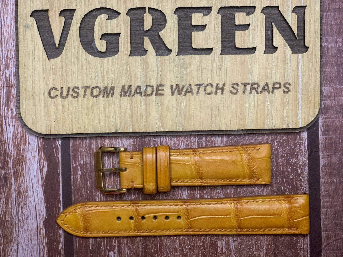 Crocodile Leather Watch Strap - Light Brown for a Rolex thunderbird fr ...