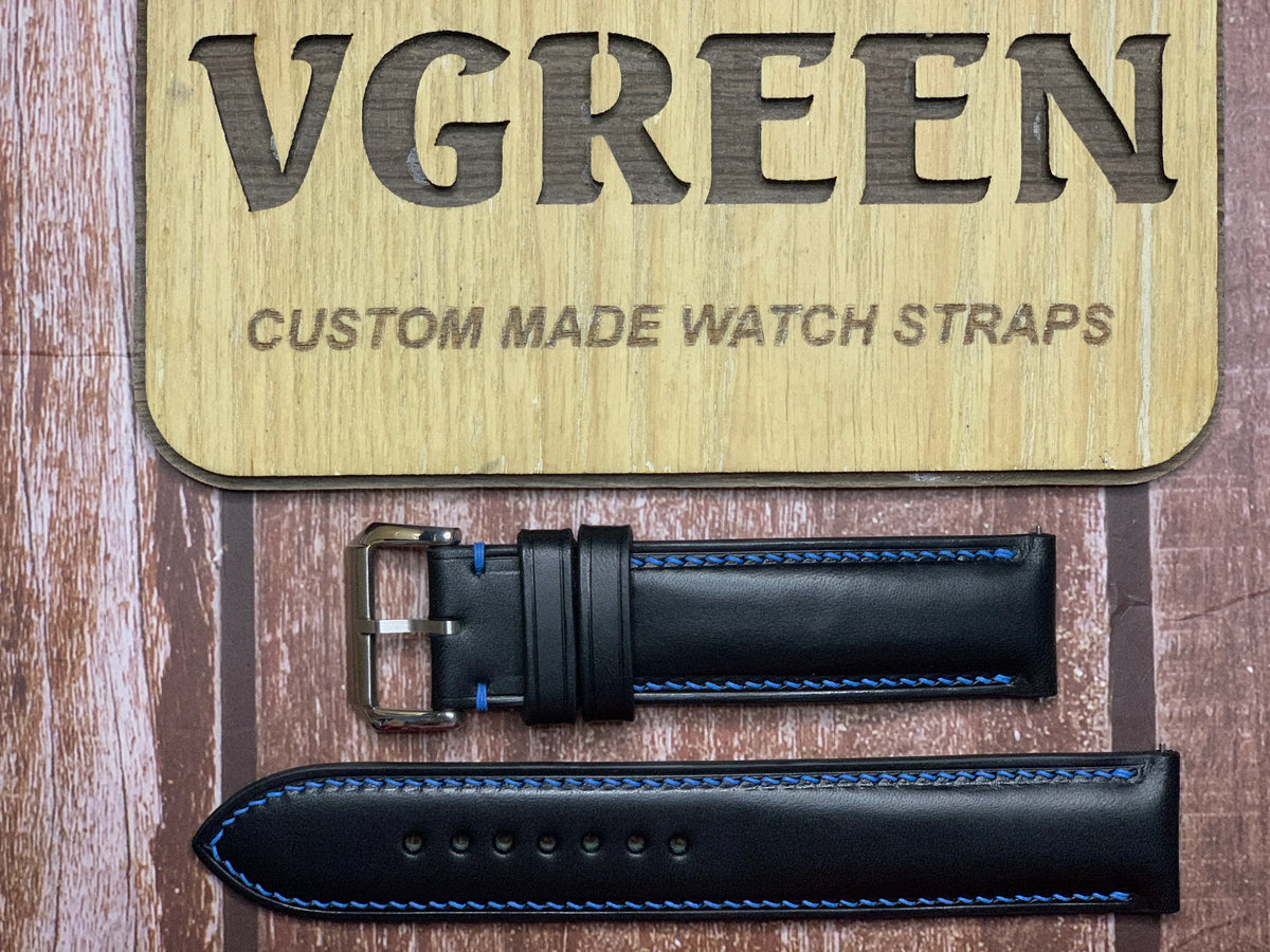 Buttero Leather Watch Strap - Black For Tissot T-Complication Squelett ...