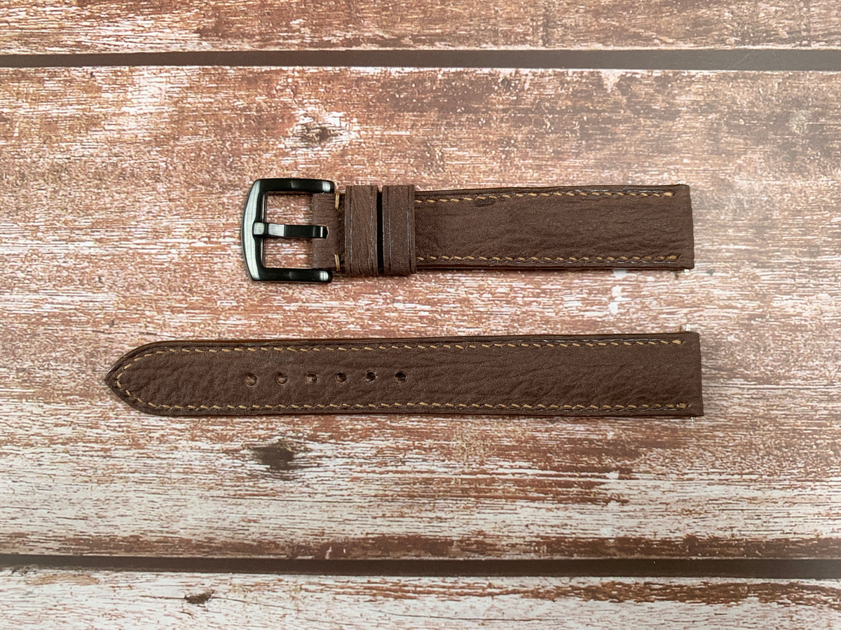 Full Grain Shark Skin Leather Custom Strap For Marathon GSAR Watch – VGreen