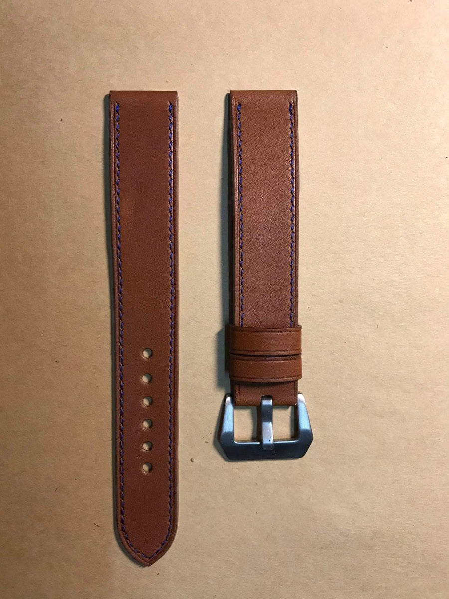 Barenia Leather Custom Strap For Alpina Alpiner 4 Blue Sun Ray – VGreen