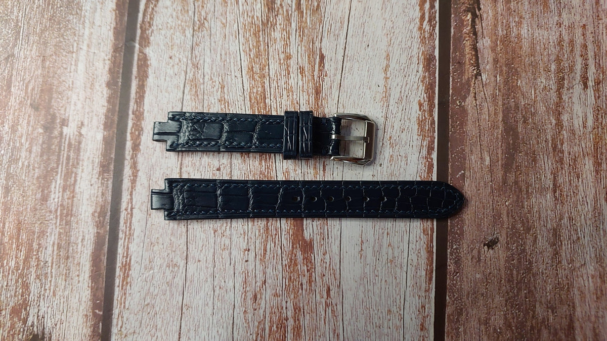 Navy Crocodile Leather Custom Notched Strap For Frederique Constant fc ...
