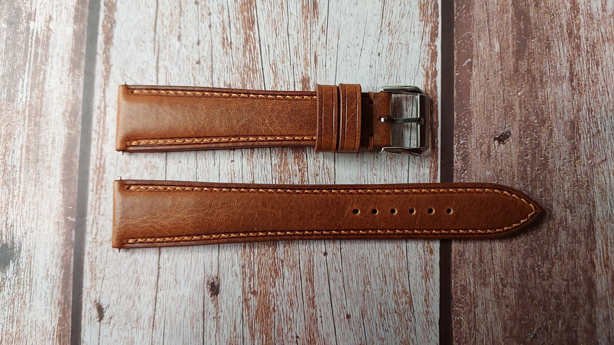 Cognac Badalassi Wax Leather Strap – VGreen