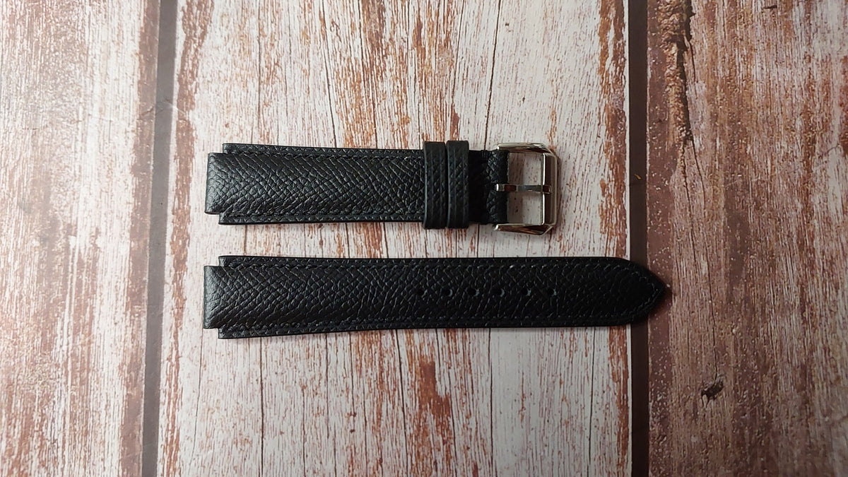 Black Epsom Leather Custom Notched Strap For RADO True Round Automatic ...