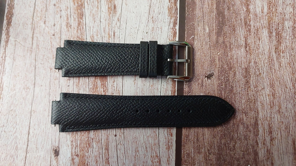 Black Epsom Leather Custom Notched Strap For Citizen eco drive Watch – VGreen
