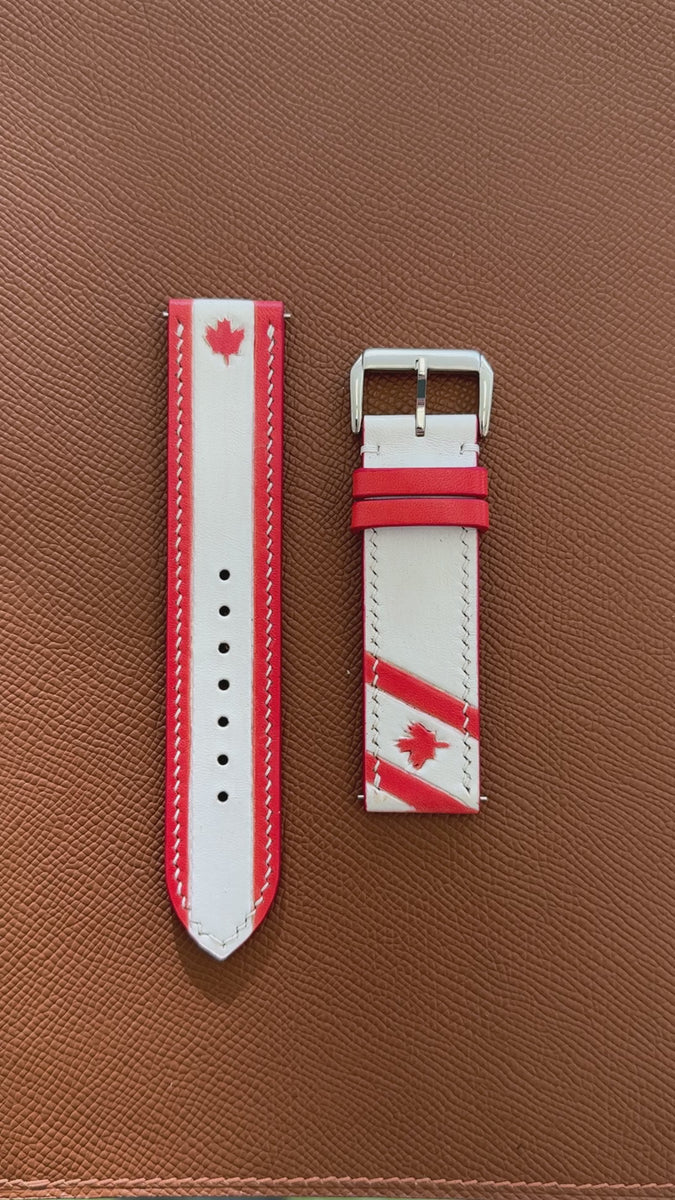 Canadian Flag - Engraved Leather Watch Straps – VGreen